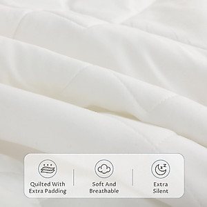 Reaks Electric Mattress Pad King Size, Quilted Heated Mattress Pad Dual Control with 10 Heat Settings, ETL Certified Bed Warmer with Timer for 1-12 Hours Auto Off, Lighted Button, White