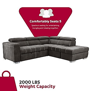 58943 Sectional, Grey