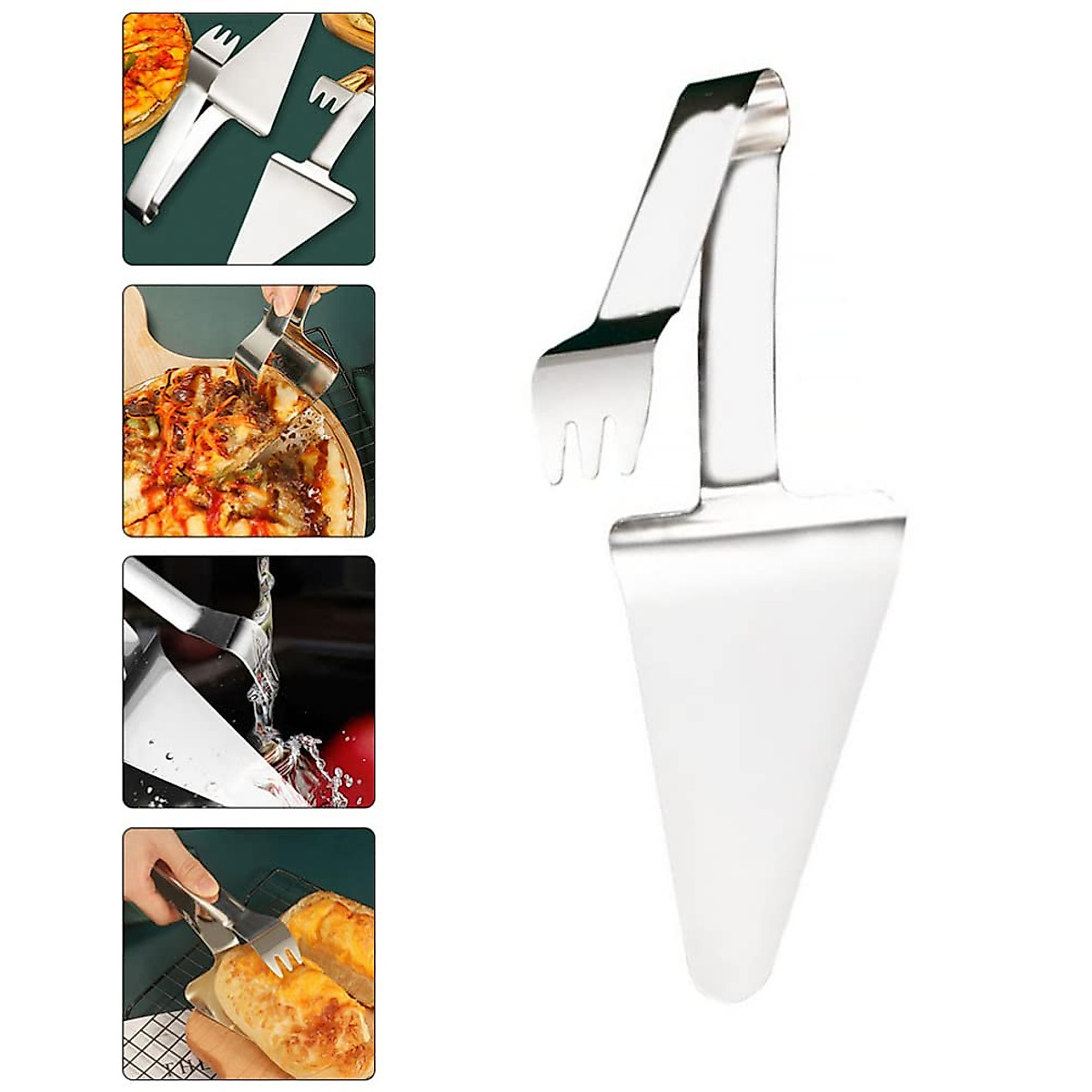 Hemoton 2pcs Stainless Steel Pizza Shovels Cheese Shovels Cake Spatulas Pizza Pie Server Cake Holder Transfer Triangular Spade Spatula for Cake Baking (Silver)