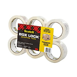 Scotch Box Lock Packaging Tape, 6 Rolls, 1.88 in x 54.6 yd, Extreme Grip Packing, Shipping and Mailing Tape, Sticks Instantly to Any Box (3950-6)