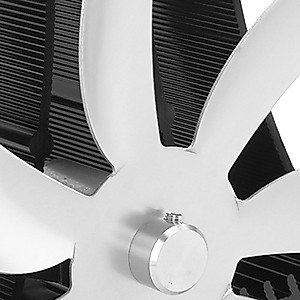Wood Stove Fan 7 Blade Heat Powered Silent Motors Magnetic Wall Mount (Silver)