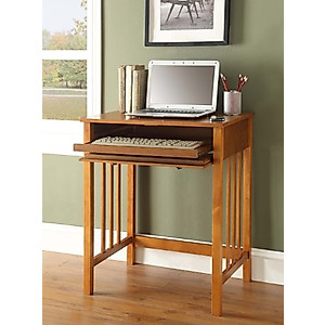 Convenience Concepts Designs2Go Mission Desk with Keyboard Drawer, Oak