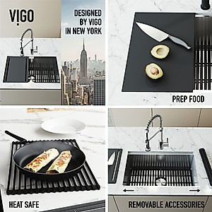 VIGO Mercer 30 inch L x 20 inch W Undermount Stainless Steel Single Bowl Kitchen Sink with Accessories - Kitchen Sink VGR3020CK1