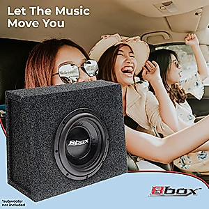 Bbox Single Sealed 12 Inch Subwoofer Enclosure - Car Subwoofer Boxes & Enclosures - Made in USA Premium Subwoofer Box Improves Audio Quality, Sound & Bass - Nickel Finish Subwoofer Terminals - Black
