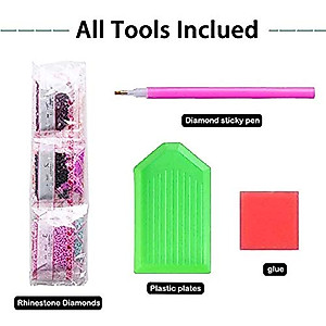 DIY 5D Diamond Painting by Number Kit,Crystal Rhinestone Diamond Embroidery Paintings Cross Stitch for Home Wall Decor Rainbow Coconut Tree,11.8 x 15.7 inch