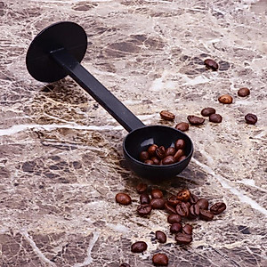 Lautechco 10g Espresso Coffee Measuring Spoon Plastic Coffee Scoop for Ground Coffee Tea Salt with Pressed Bottom 5.9x1.9inch