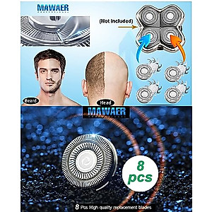 MAWAER 8 PCS Head Shaver replacement Blades for SKULL SHAVER Pitbull Carver PRO 4 Head Electric Razor Replacement head