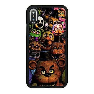 GUHUOHUO FNAF Theme Phone Case Anime Design Phone Case TPU Silicone Gel Edge PC Bumper Case Full Protection Cover for iPhone (for iPhone 7/8/2020 SE)