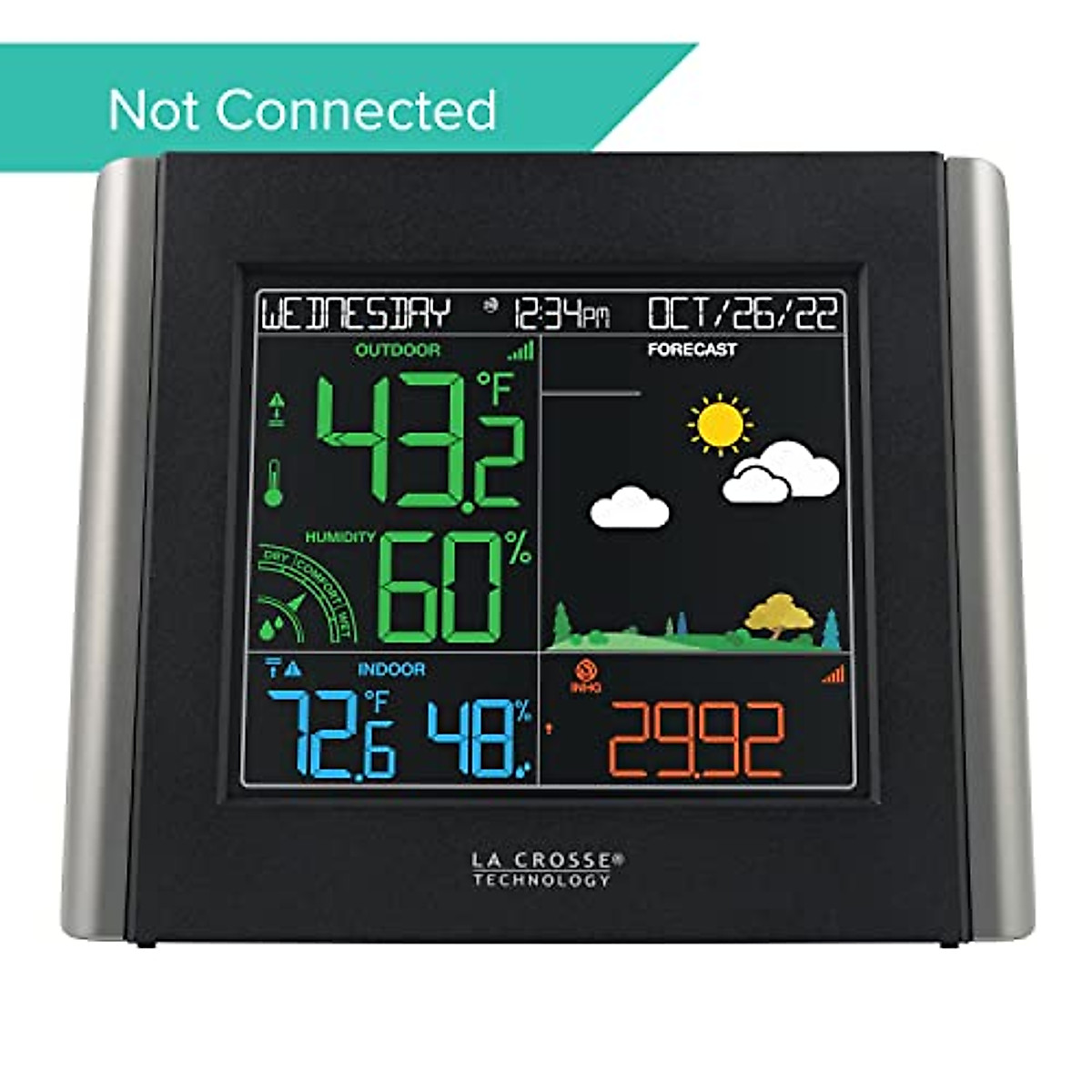 La Crosse Technology V10-TH-INT V10-TH Wireless WiFi Weather Station , Black
