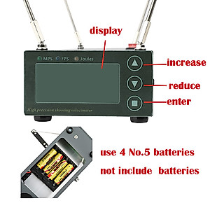 Ballistic Precision Chronograph Bullet Bow Velocity Speed Tester Slingshot Chronograph Velocity Meter Measurement Tool with FPS & MPS Readings (Shooting Chronograph)
