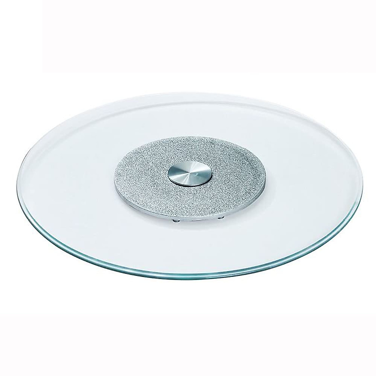 YCMY 28" Clear Glass Lazy Susan Turntable Round Tabletop Rotating Serving Tray Kitchen Dining Table Turntable Heavy Duty Large Serving Plate Thick: 10mm.