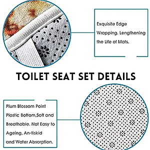 KAYEF Hayzbao 4-Piece Shower Curtain Set Featuring Non-Slip Rugs, Toilet Lid Cover, and Bath Mat - 180x180cm Shower Curtain in Matching Style Included. (5)