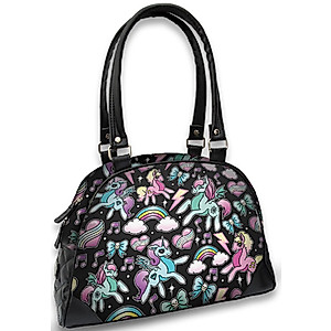 Liquorbrand Unicorns Pony Rainbows Scene Tattoo Vegan Bowling Purse Handbag
