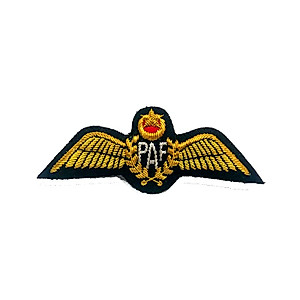 PAKISTAN AIR FORCE PILOT GOLD BULLION WIRE WING EXCELLENT QUALITY CP BRAND