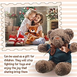 Zhanmai 12 Set Bear Stuffed Animal with Removable Clothes 12 Inch Cute Bears Soft Plush Toy Gift for Kids Boys Girls Baby Shower Birthday Party Favor Decoration Supplies