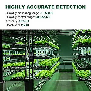 Humidity Controller, Briidea Pre-Wired Humidistat Humidifier Dehumidifier with LCD Display High Accuracy Humidity Sensor, Ideal for Greenhouse Mushroom Grow Tent