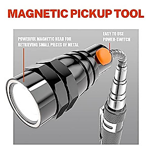 Gifts for Men Telescoping Flexible Magnetic Pickup Tool With 3 Super Bright Led Lights, Gifts for Dad, Father, Husband, Handy Men or Women, Birthday Gifts Idea, 1 Pack