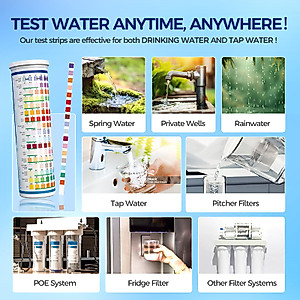 21 in 1 Drinking Water Testing Kit, 145 Test Strips - Mighty Care Home Tap and Well Water Test Kit for Hardness, Lead, Iron, Copper, Chlorine, Fluoride