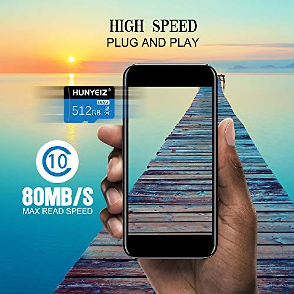 512GB Micro SD Card High Speed Class 10 Memory Card for Smartphone/Camera/Tablet/Car Navigation and Drones（512GB