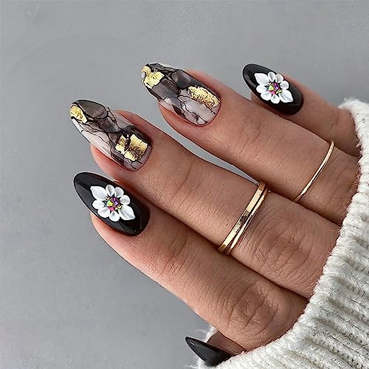 WOKOTO 10 Pcs White Simulation Flowers Nail Charms 3D Carve Flowers Charms for Nails Flower Nail Art Charms for Acrylic Nails Nail Flowers Charms for Nails Resin Flowers Nail Accessories 3D Flower