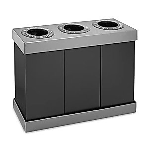 Alpine Industries AdirPro Recycling Center 28 Gallons - Durable Corrugated Plastic Waste/Trash Organizer Ideal for Kitchen Office Hospital (3 Bins)
