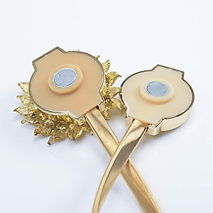 ManFull Curtain Tiebacks,Rhinestone Flower Magnetic Curtain Buckle Tieback Holdback Drape Holder Decor Curtain Holdbacks for Home/Office Window Sheer Drapes Tie Backs Holder Silver