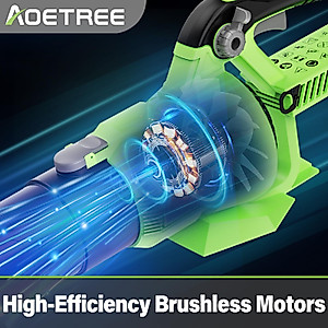 Lightweight Electric Leaf Blower Cordless - 500CFM Brushless Blower with 2 Battery and Charger - 20V 4.5Ah Battery Powered Blower for Yard Driveway Garden Lawn Care