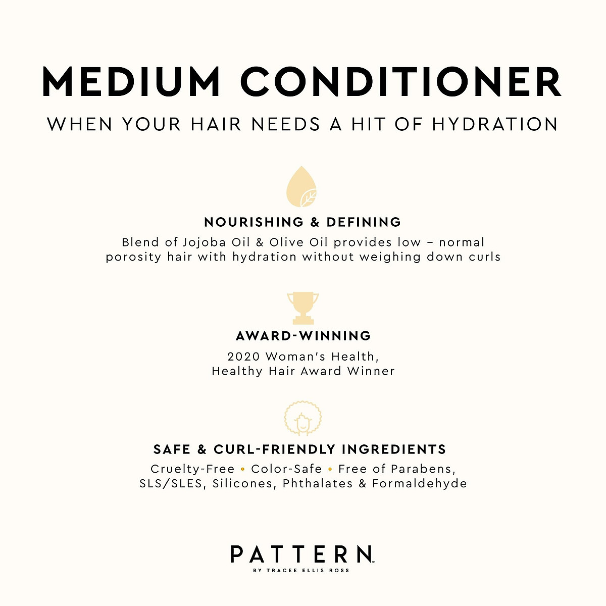 PATTERN Beauty by Tracee Ellis Ross Medium Conditioner - Hydration & Slip for Curly Hair 3a-4a, 29 fl oz