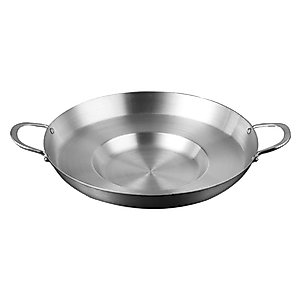 Hemoton Comal Cazo Stainless Steel Concave Comal para Tacos Heavy Duty Outdoors Cazo Griddle Fryer Cookware Wok Pan Fry Pans Chicharron Deep Frying Bowl Cookware Para Carnitas 38cm/15