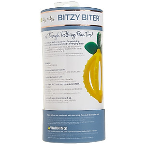 Itzy Ritzy Teething Ball & Training Toothbrush - Silicone, BPA-Free Bitzy Biter Lemon-Shaped Teething Toy Features Multiple Textures to Soothe Gums & an Easy-to-Hold Design (Lemon)