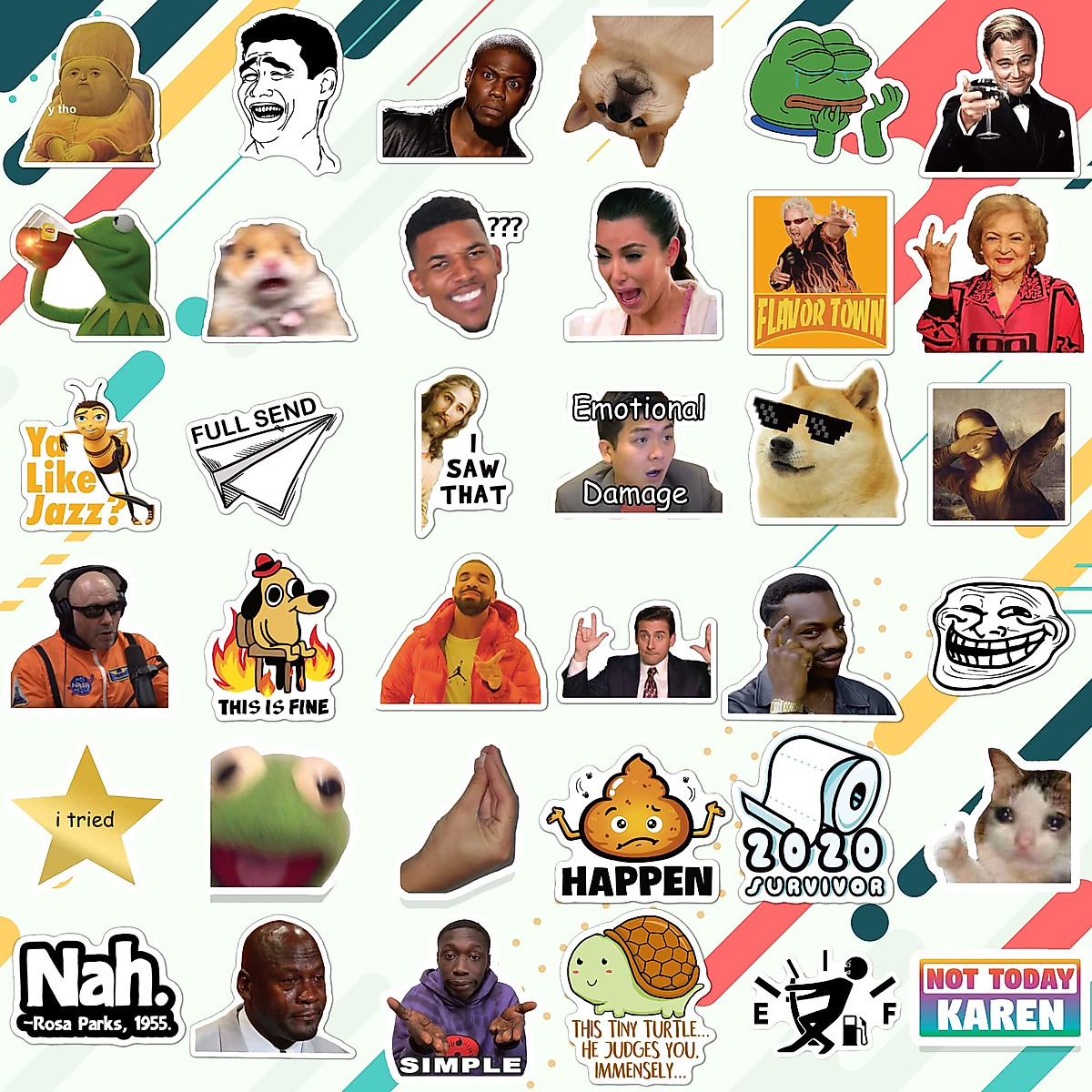 306pcs Funny Meme Vinyl Stickers Pack, Large Bulk Sticker for Laptop, Phone, Water Bottles, Computer... Vine Sticker Decal DIY Décor for Bumper Wall