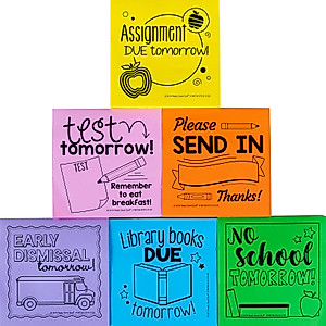 Really Good Stuff School-to-Home Sticky Note Reminders 6 Pack 600 Pages