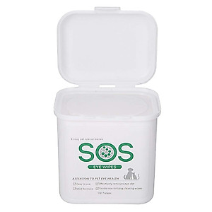 100Pcs Cat and Dog Eye Wash Wipes - 3.35 * 2.95in Pet Cleaning Grooming Deodorizing Wipes for Cat Dog Tear Stain Remover, Relief Allergies Symptoms, Runny, Dry Eyes