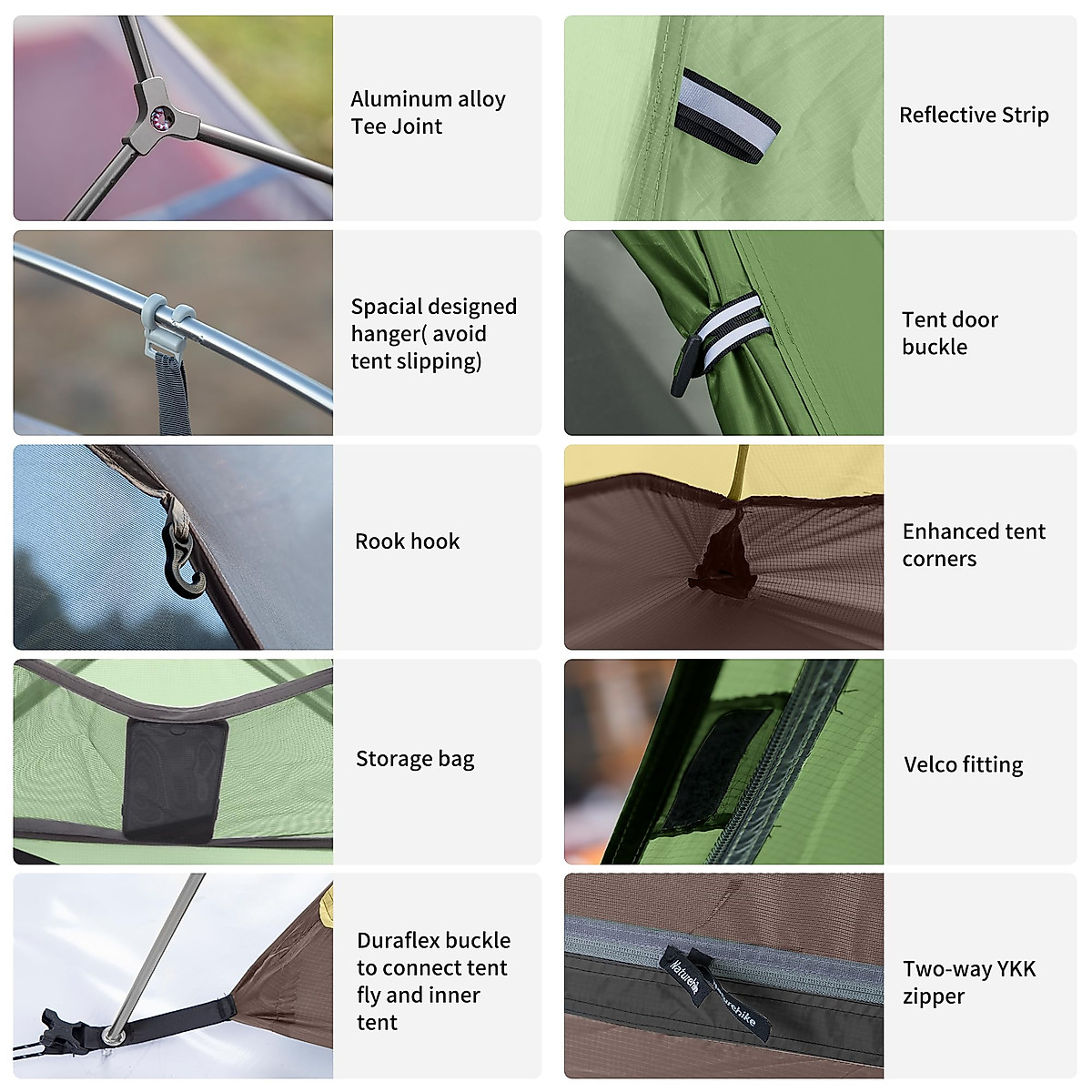 Naturehike Cloud-Up 2 Person Tent Lightweight Backpacking Tent with Footprint - Free Standing Ultralight Camping Hiking Backpack Tents Two Person Tent