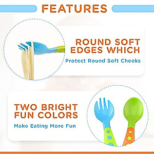 Toddler Utensils Baby Spoons and Forks Set- Includes Baby Utensils Case | Toddler Spoon | Toddler Fork - Bpa Free (4 Pieces)