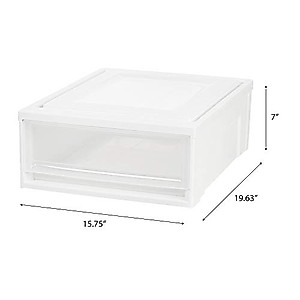IRIS USA, Inc. 591059 IRIS USA, BC-500S, Shallow Box Chest Drawer, 4 Pack, White, 22 Quart