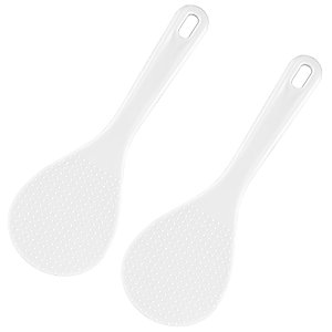 2PCS Rice Serving Spoon White Non-Stick Rice Spoon Paddle Rice Cooker Spoon Large Plastic Rice Spatula 7.95 Inch