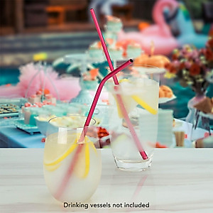 12 Pcs Reusable Metal Straws, Drinking Straws, Aluminum Straws, Smoothies Straws, Rainbow Colorful Straws for Party, Included Cleaning Brushes