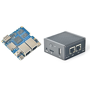 NanoPi R2S Plus Open Source Mini WiFi Router with Dual-Gbps Ethernet Ports 1GB DDR4 RAM Based in RK3328 Soc for IOT NAS Smart Home Gateway Support Docker OpenWrt Ubuntu-Core (with CNC Metal Case)