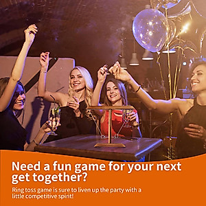 Large Hook and Ring Game- Ring Toss Game for Adults Kids, Ring Hook Game with Shot Leader, 2 Player Handmade Wooden Ring Swing Hook Game Fast-Paced Interactive Game for Home Outdoor