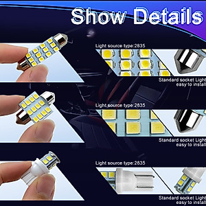 NTNEV Interior Car Lights, Car Led Bulb, LED Interior Replacement Bulbs of 24 Sets for Interior Map Dome Lights and License Plate Courtesy Lights