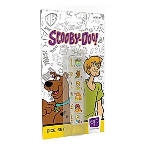 USAOPOLY Scooby-Doo! Dice Set, Collectible d6 Dice Featuring Scooby-Doo Characters - Scooby-Doo, Shaggy, Velma, Daphne, and Fred, Officially Licensed 6-Sided Dice