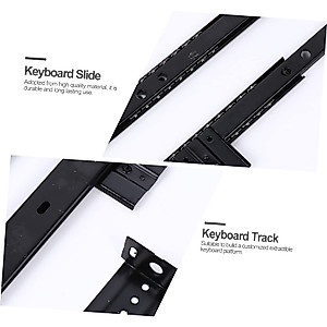 SEWOART 1 Pair Keyboard Drawer Rails Silent and Smooth Under Desk Keyboard Slides Solid Steel Ball Bearings Design Black Ultra Soft-Close Function