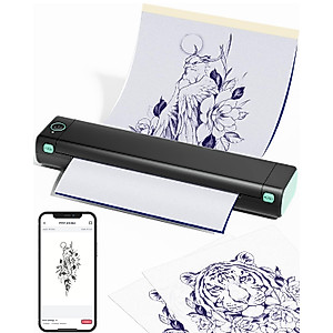 Phomemo M08F Wireless Tattoo Transfer Stencil Printer & M08F Case, Tattoo Transfer Thermal Copier Machine with 10pcs Free Transfer Paper, Tattoo Printer Kit for Tattoo Artists
