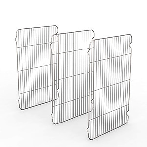 Zacfton Cooling Rack Set of 3, Baking Rack Stainless Steel Wire Rack for Baking Cooking Roasting Grilling Cooling, 15” x 11” x 0.5” Wire Racks, Fit Various Size Cookie Sheets Oven