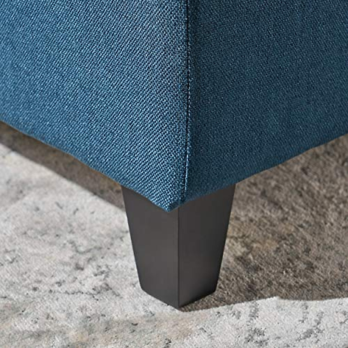 Christopher Knight Home Mission Fabric Storage Ottoman, Dark Blue, 18.75 x 50.50 x 16.00 inches