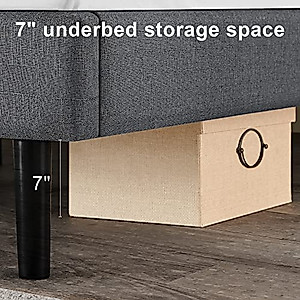 Molblly 10 Inch Full Memory Foam Mattress (Blue) 42 Inch Platform Bed Frame (Grey), Full