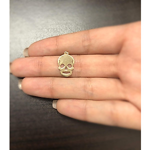 Carol Jewelry 14k Solid Yellow Gold Skull Shaped Pendant for Necklace for Men, Boys, Women, and Girls