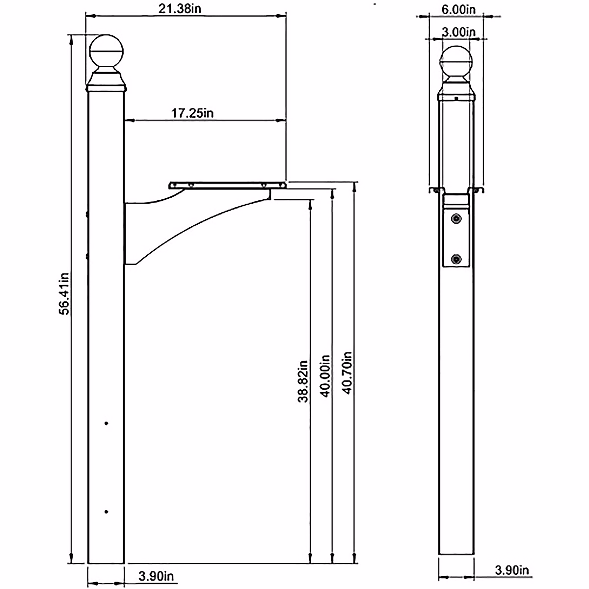 Architectural Mailboxes Landover Aluminum Mailbox Post, Venetian Bronze