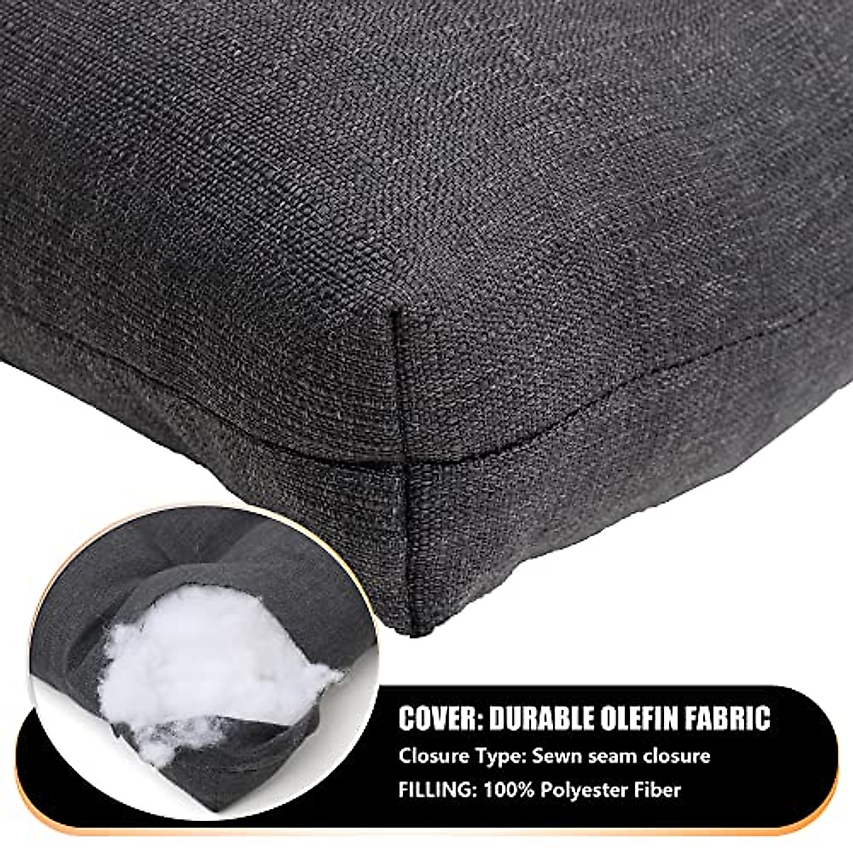 RACE LEAF Bench Cushion 45" x 18" Grey, Outdoor/Indoor Water Resistant Bench Seat Pads, Tufted Loveseat Cushion for Swing, Wicker, Garden Bench, Indoor, Shoe Storage, Window, Piano